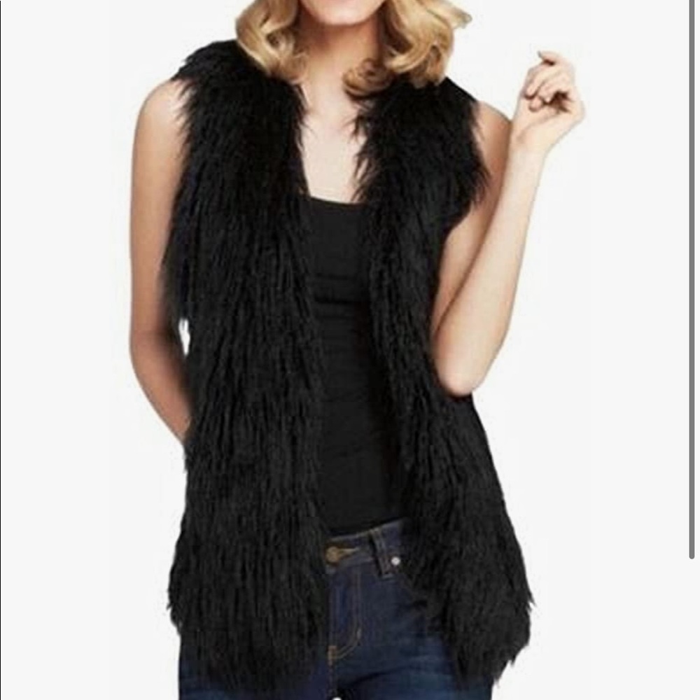 Cabi Infinite Vest Faux Fur Open-Front - Gem